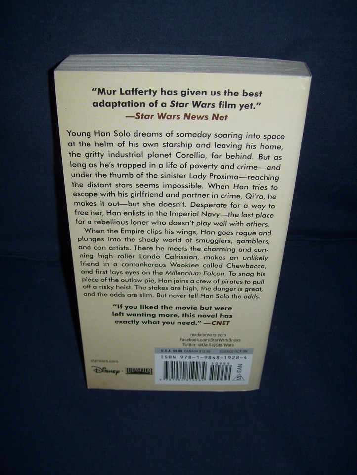 Star Wars Solo Mur Lafferty Used Paperback 2019 Del Rey Books | eBay