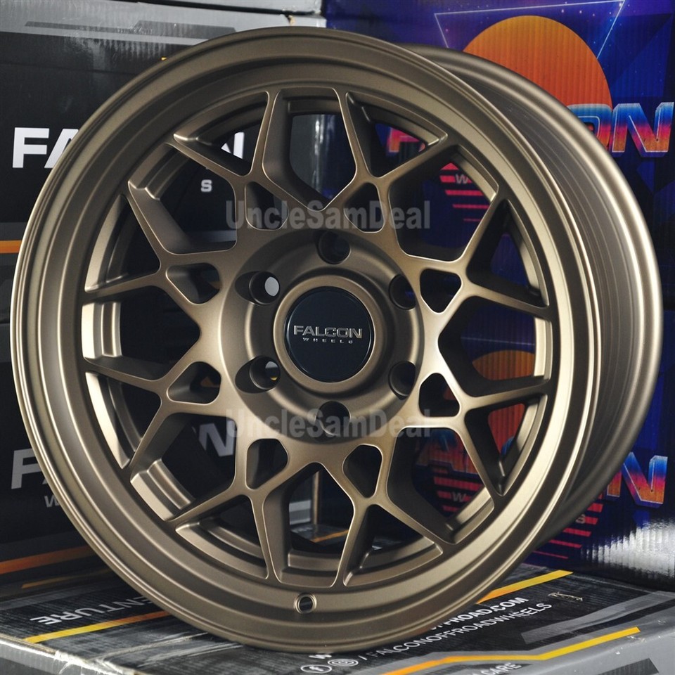 17x9 6x139.7 6x5.5 0 OFFSET FALCON TX3 MATTE BRONZE MESH SPOKES TRUCK 1 ...