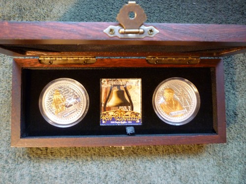 2010 Pitcairn HMAV Bounty Gilded Silver 2 Coin Set w/Stamp Low Mintage ...