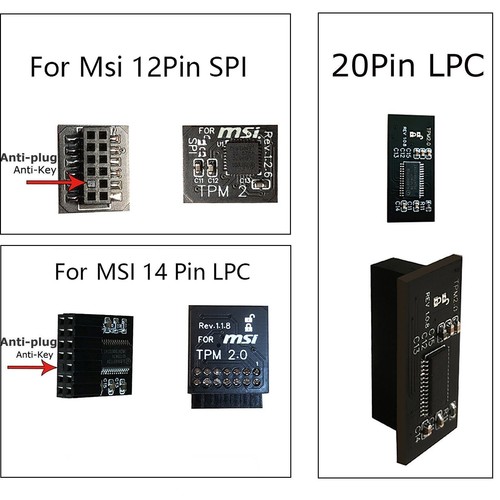 TPM2.0 Security Module Trusted Platform 12 / 14 / 20 Pin for MSI MS ...