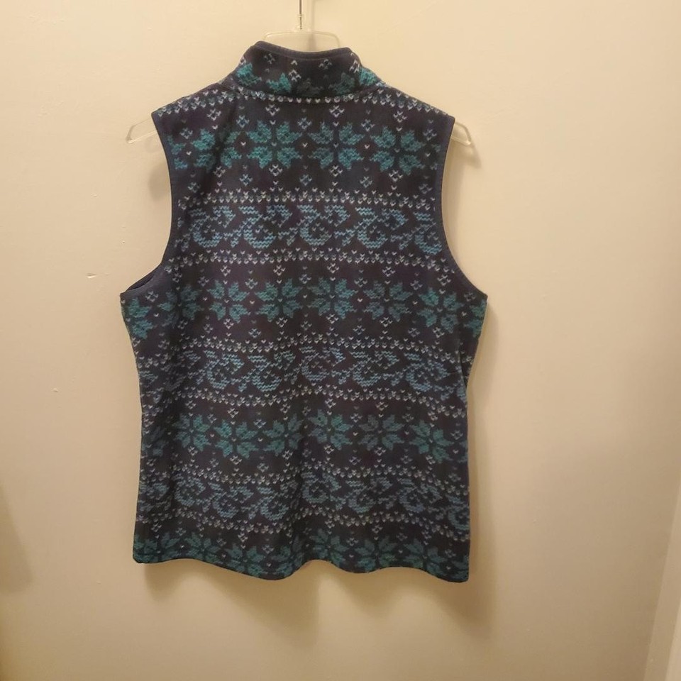 Women's Basic Edition Zip Fleece Vest. Size L, Blue Green Design ...