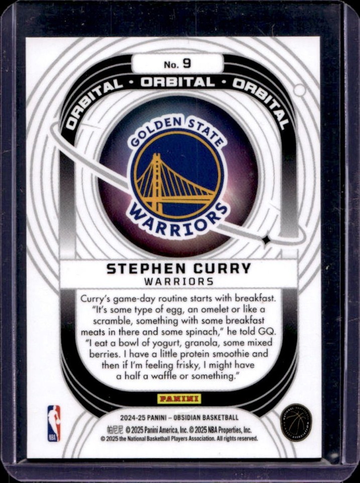 2024-25 Obsidian Stephen Curry Orbital Electric Etch Red Flood #9 ...