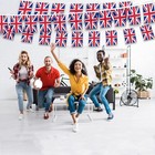 20 LARGE FLAGS Union Jack Fabric bunting 10 mts/33ft 8”x 12” coronation ...