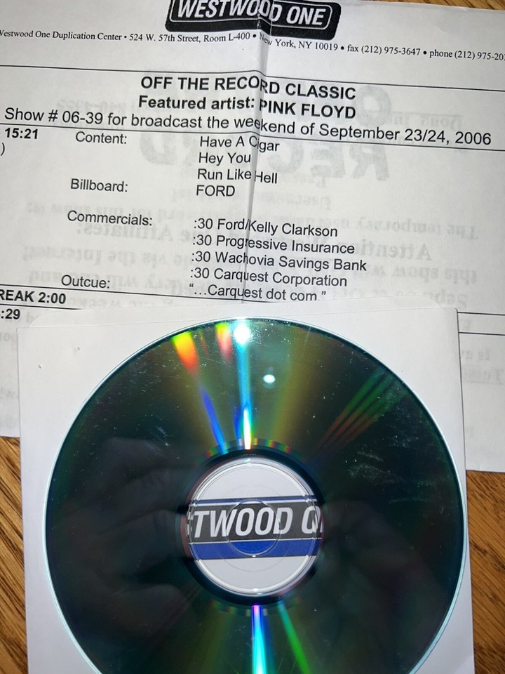 PINK FLOYD - Off The Record Radio Show CD w/cues Show 06-39 | eBay