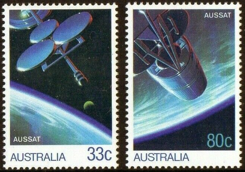1986 Australia AUSSAT Set Of 2 Mint Never Hinged, Clean, High Value ...