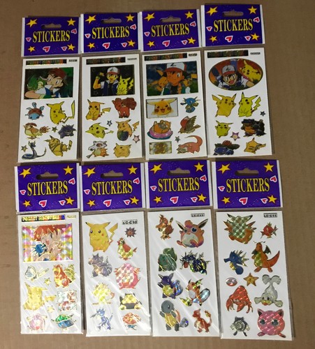 VINTAGE POKEMON STICKERS LOT 1999 HOLOGRAPHIC PRISM SUPER RARE - DECAL ...