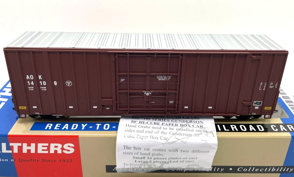 HO WALTHERS 932-7119 GOLD LINE GUNDERSON 50' HI-CUBE PAPER BOXCAR AOK ...