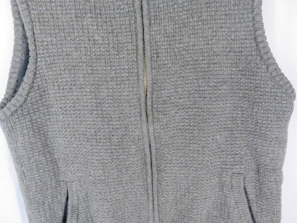 Pendleton Washable Wool Vest Green Knit Full Zip Fleece Lined Mens ...