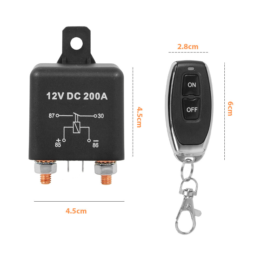 Wireless Dual Remote Car Battery Disconnect Relay Master Kill Cut Off ...
