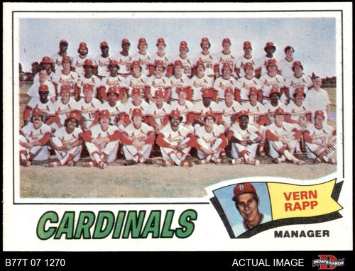 1977 Topps #183 Vern Rapp Cardinals Team Checklist 8 - NM/MT B77T 07 ...