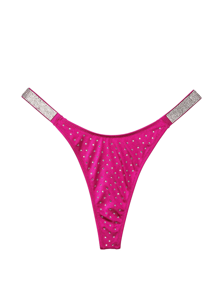 Victoria's Secret Shine Strap SWIM RHINESTONE THONG BIKINI BOTTOM | eBay