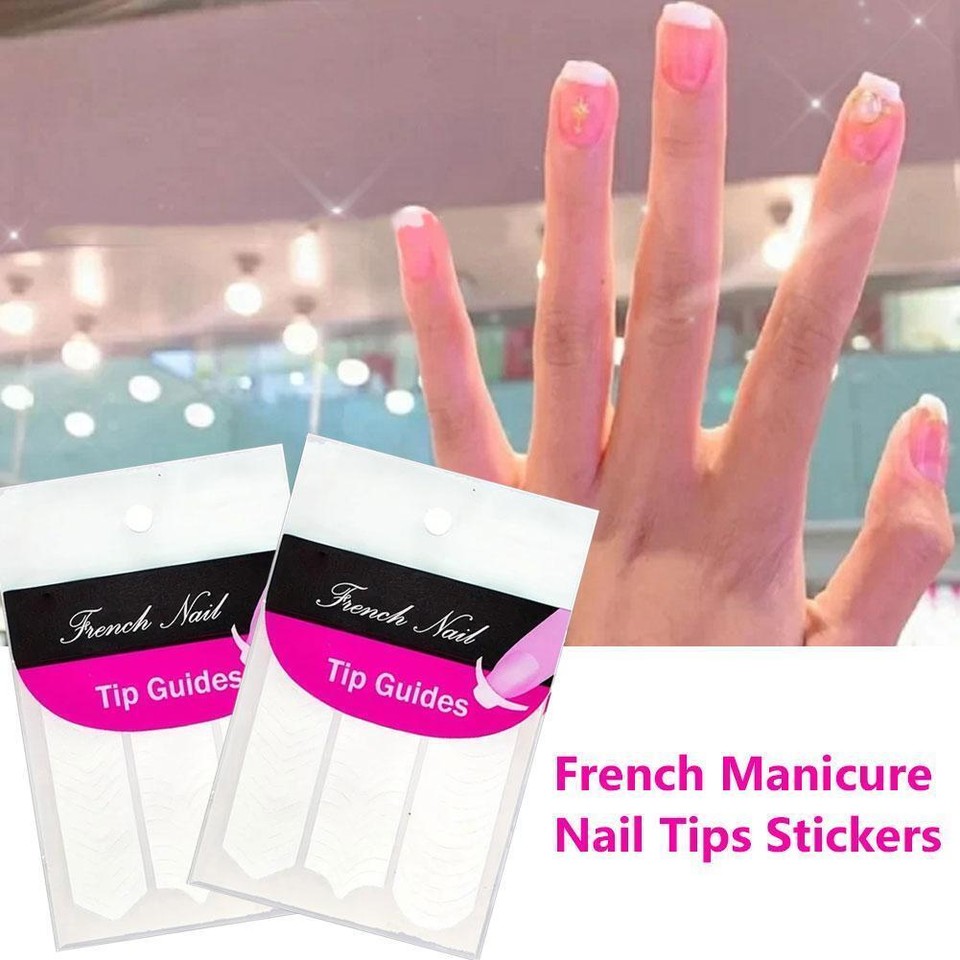 French Manicure Nail Guides "Curved" Half Moon Styles Tips Stencil Tips ...