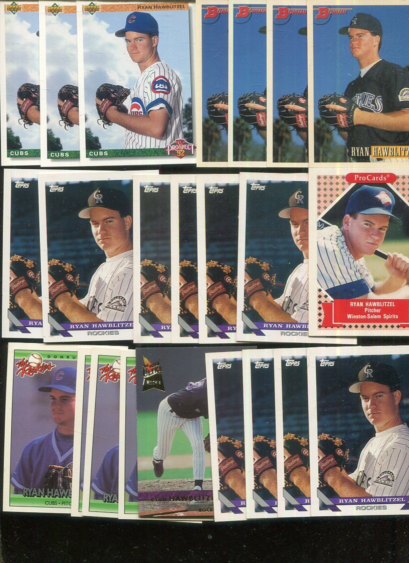 RYAN HAWBLITZEL BULK LOT OF 24 BASEBALL CARDS ROCKIES WEST PALM BEACH ...