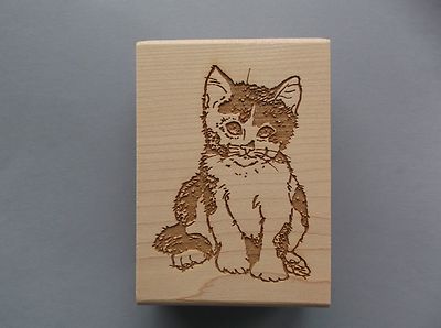 CREATIVE IMAGES RUBBER STAMPS CISTAMPS CALICO CAT NEW wood STAMP last ...