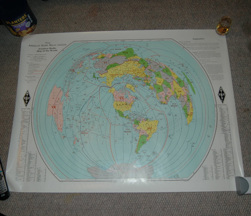 VTG ARRL American Radio Relay League Amature Ham World Map | eBay