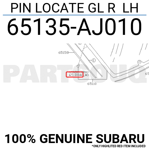 65135AJ010 Genuine Subaru PIN LOCATE GL R LH 65135-AJ010 | eBay