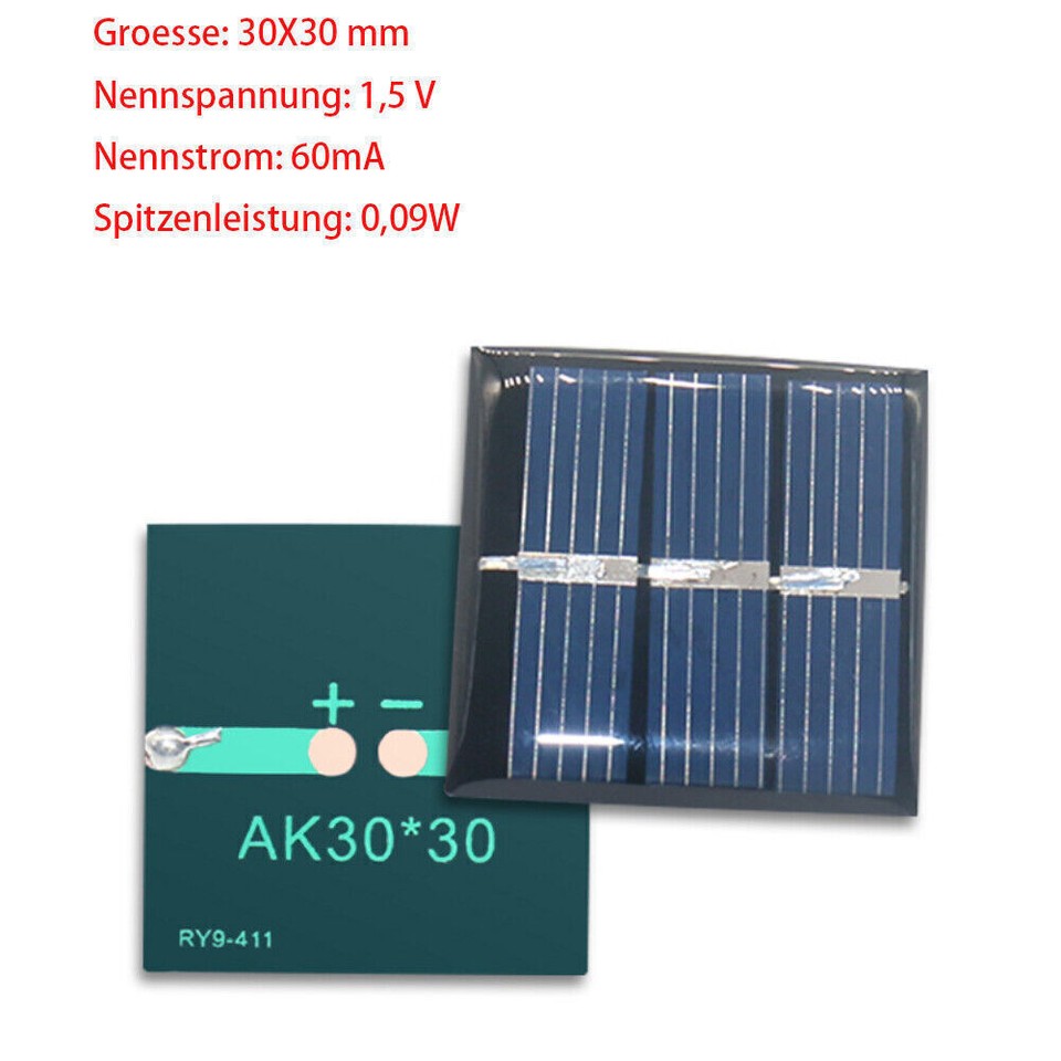 Solar Cell 0.5V 1V 1.5V 2V 2.5V 3V 4V 4.5V 5V 5.5V 6V 7V 10V Solar ...
