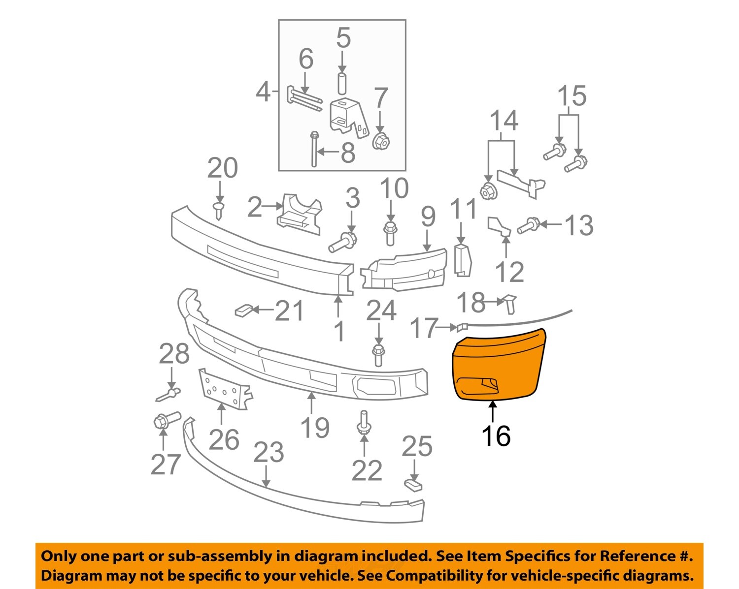 GM OEM 07-13 Sierra 1500 Front Bumper Bumper Components-End Cap ...