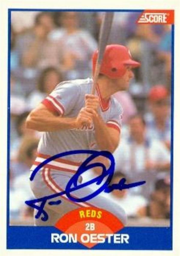 Ron Oester autographed Baseball Card (Cincinnati Reds) 1989 Score #615 ...