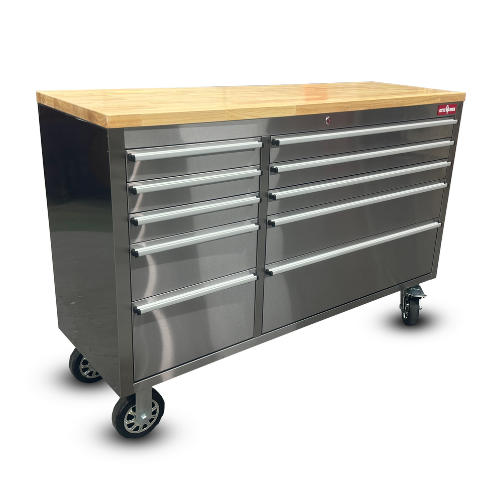CRYTEC POWER 55 inch Stainless Steel 55 Inch Tool Chest with 10 Drawers ...