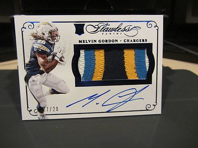 Panini Flawless Blue On Card Autograph Jersey Chargers Melvin Gordon 17 ...