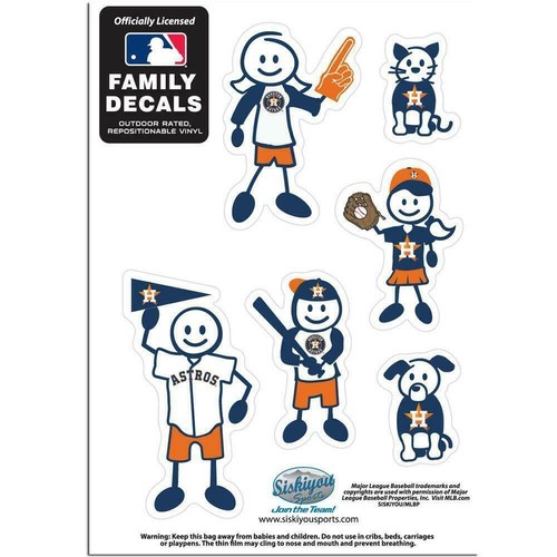 6 MLB Houston Astros Small Repositionable Vinyl Family Decals | eBay