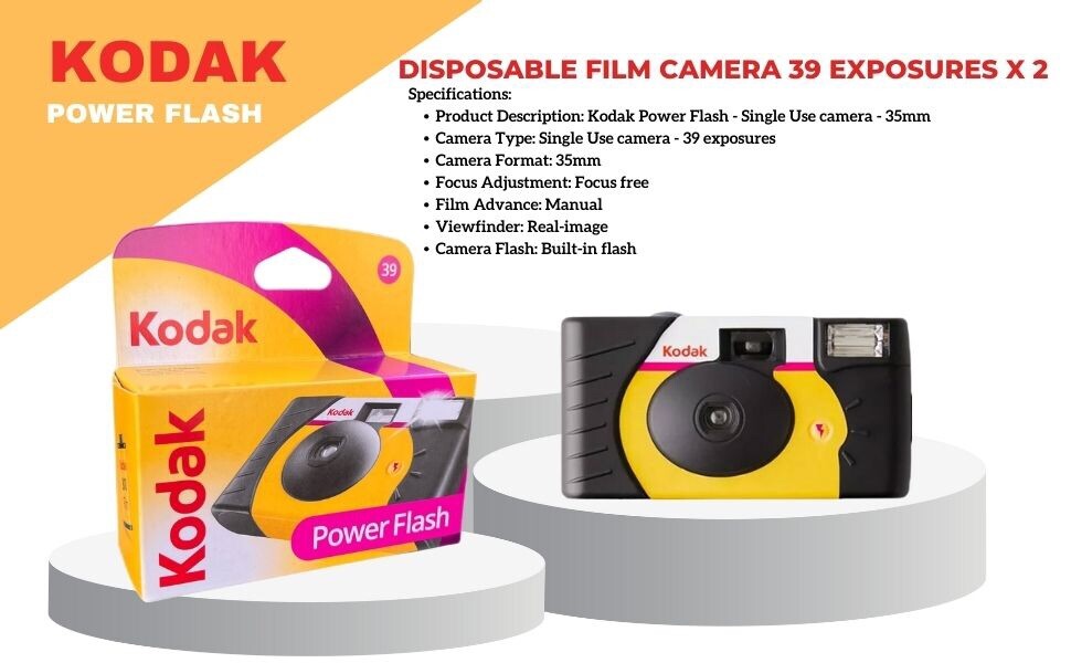 Kodak Power Flash 35mm - 39 Exposure Disposable Film Camera | eBay