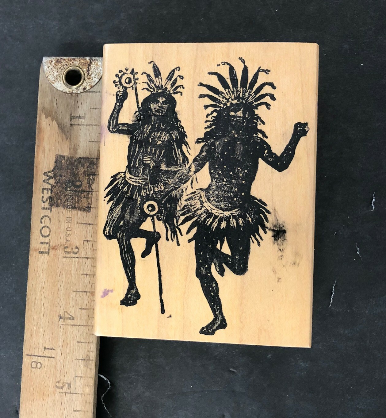 Fruit Basket Upset Vtg Native American? Amazon? Indian Tribal Dancers ...