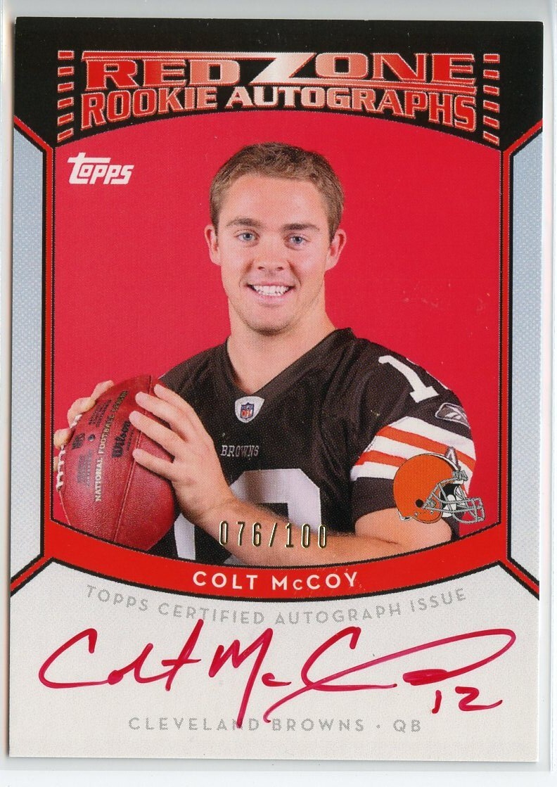 2010 Topps - Red Zone Rookie Autographs Colt McCoy #RZRA-CM /100 (AU ...