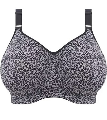 Goddess GREY LEOPARD Plus Size Celeste Wireless Bra, US 38I, UK 38G Pre ...