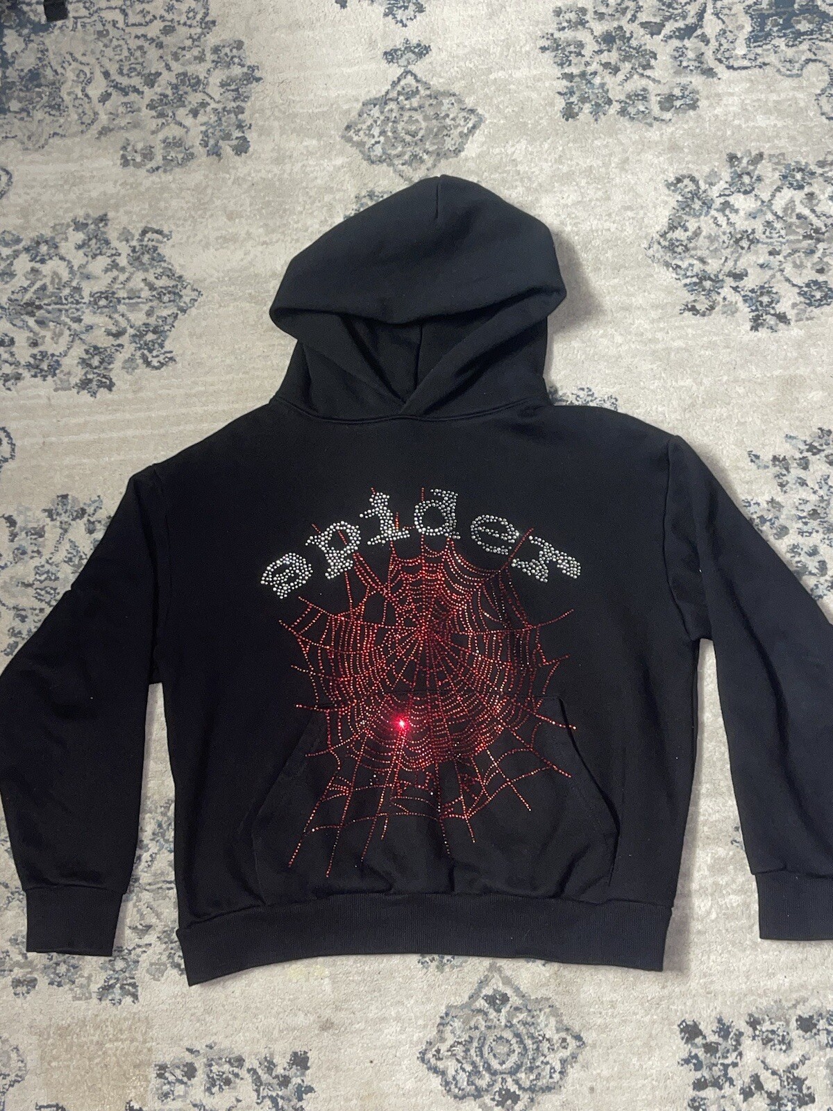 Sp5der Hoodie Red And Black Rhinestone (S) | eBay