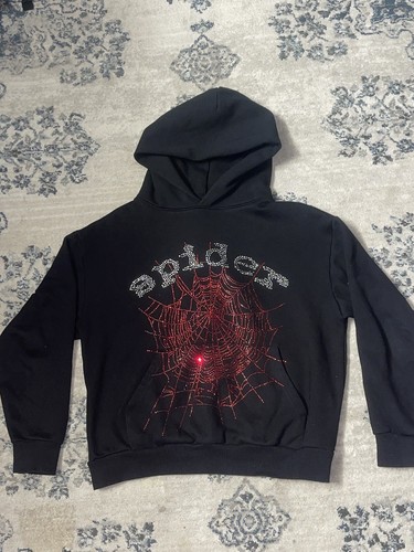 Sp5der Hoodie Red And Black Rhinestone (S) | eBay
