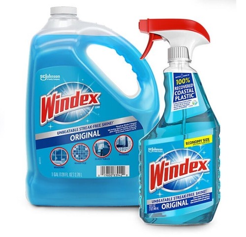 Windex Original Glass Cleaner, 1 spray bottle + 128 fl. oz. Refill | eBay