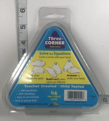 Trend Three-Corner Flash Cards Addition and Subtraction 46 Two-Sided ...