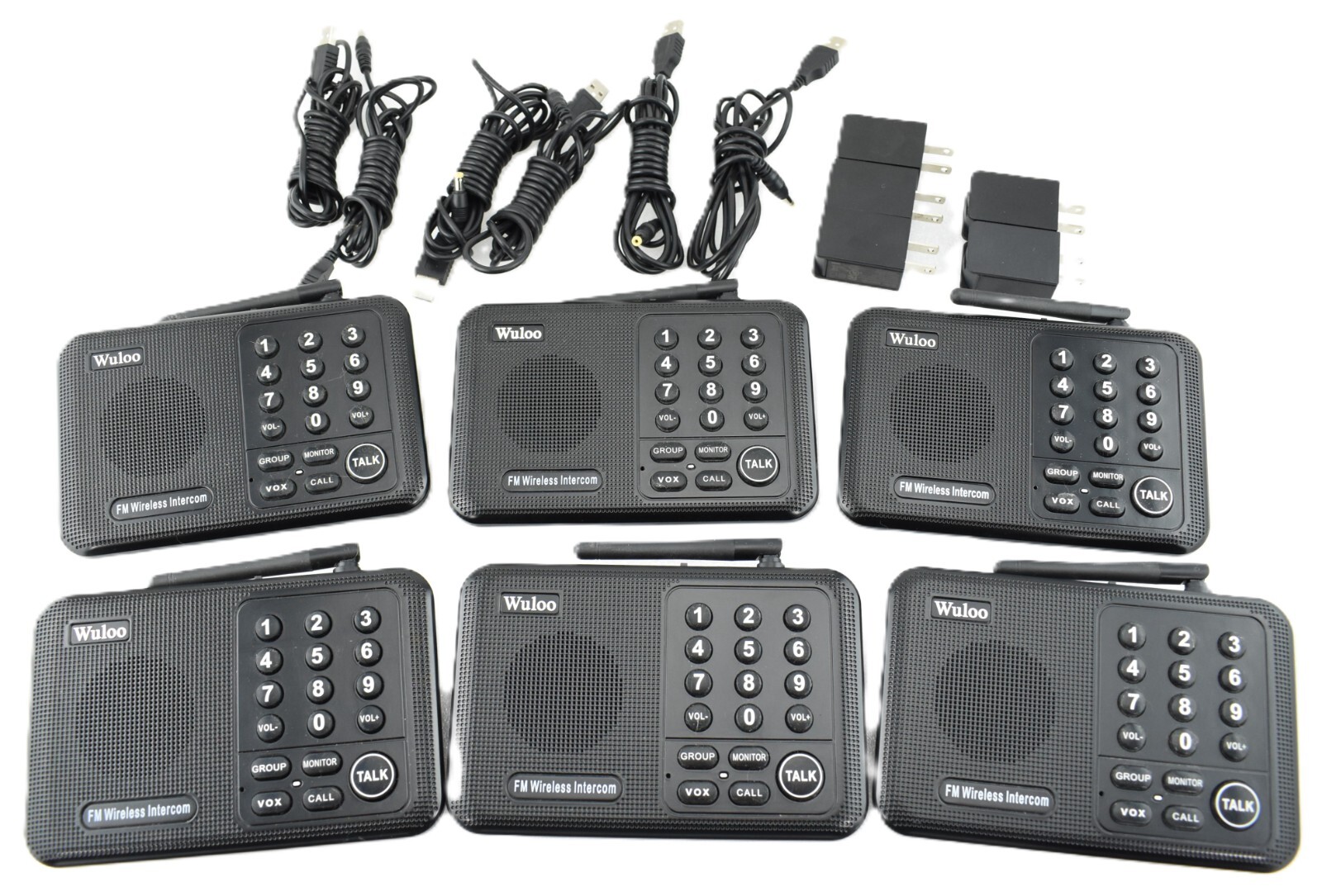 (6) Wuloo Wireless Home Intercom System 1 Mile Range 10 Channels ...