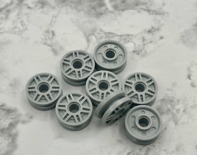 Lego Parts (8) L. Bluish Gray Wheel 18mm D. x 8mm Bolts and Shallow ...