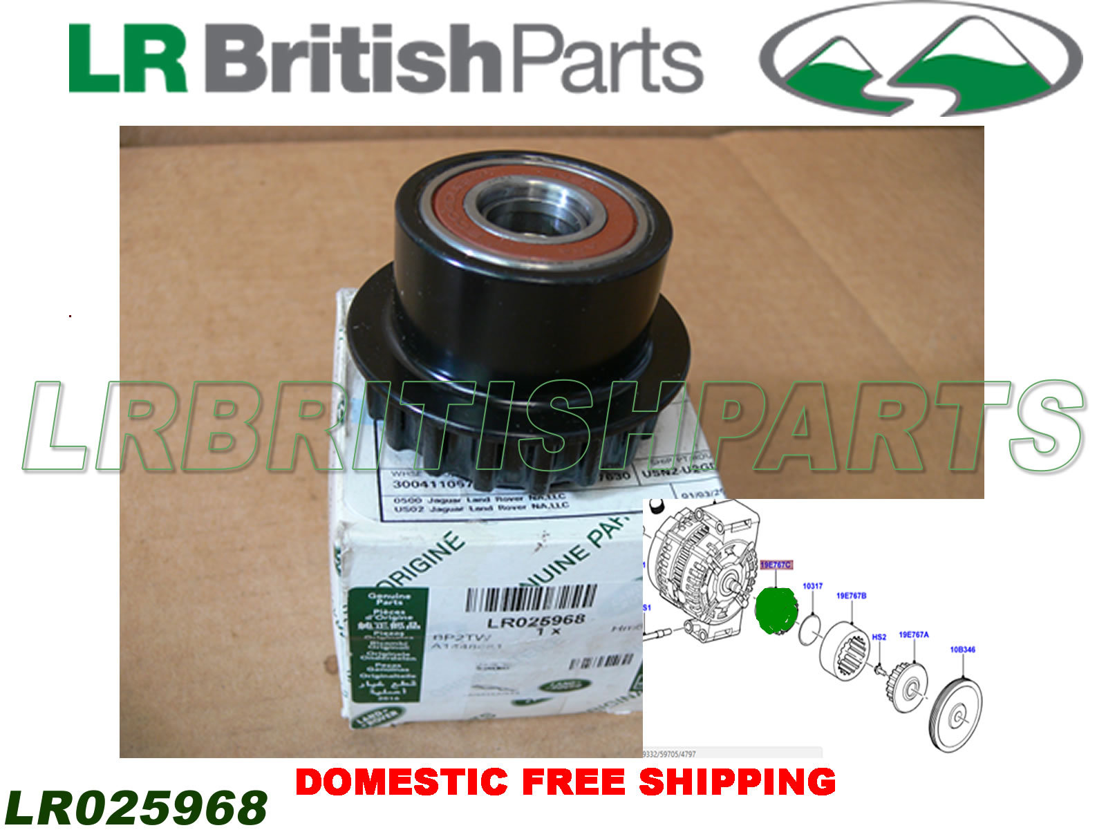 GENUINE LAND ROVER ALTERNATOR SHAFT REAR COUPLING LR2 3.2L PETROL OEM ...
