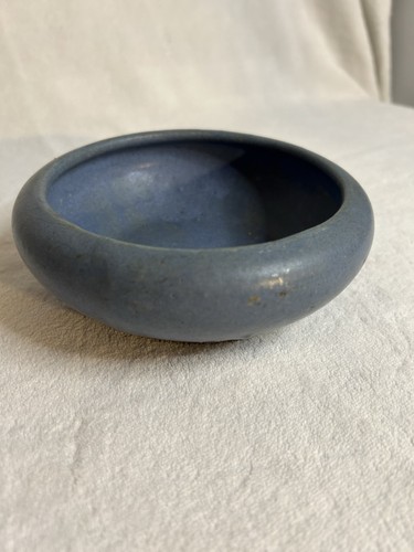 Antique Yellow Ware Pottery Shallow Planter /Bowl Matte Blue Glaze | eBay