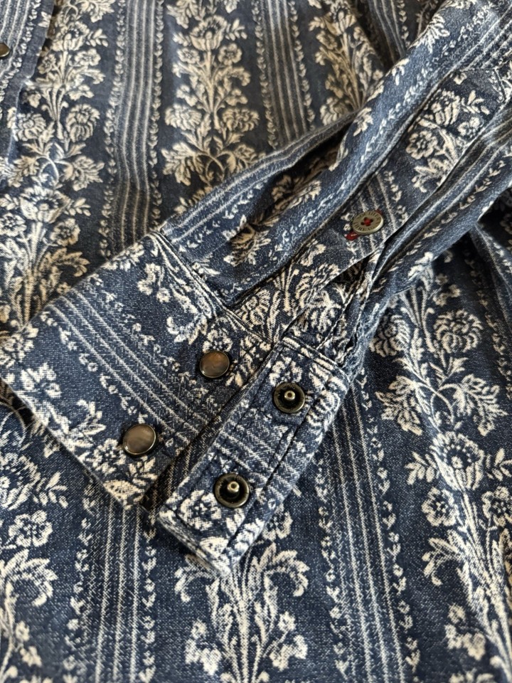 Southern Thread Shirt Mens XL Long Sleeve Pearl Snap Multicolor Floral ...