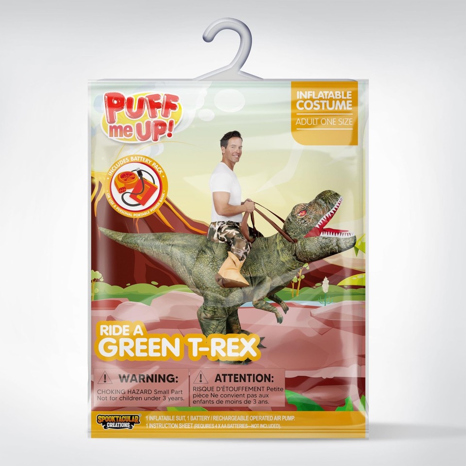 Inflatable Dinosaur Costume Adult, Ride on T Rex Blow Up Costume ...