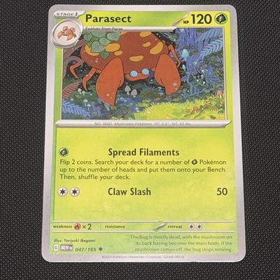 Pokémon TCG Parasect 047/165 - Scarlet & Violet 151 Set - Uncommon | eBay