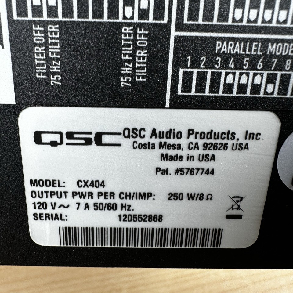 QSC CX404 4-Channel Professional Amplifier w/ Power Cable | eBay