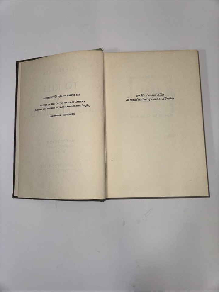 To Kill a Mockingbird 1960 Harper Lee Hardcover Book classic vtg | eBay