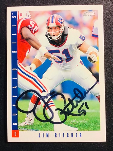 Buffalo Bills JIM RITCHER autograph signed 1993 SCORE card North ...