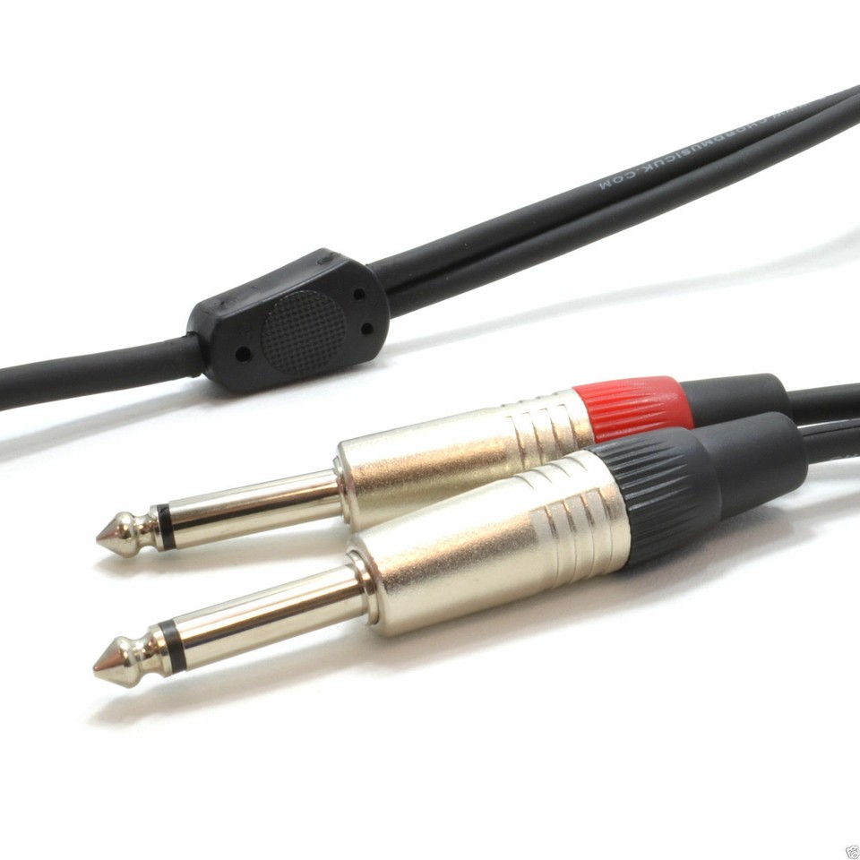 3m 6.35mm 1/4 inch Stereo Jack Plug to Twin Mono 6.35mm Jacks Audio ...