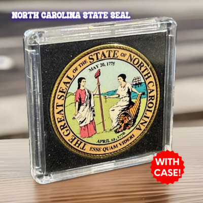 NORTH CAROLINA NC State Seal Colorized Collectible Challenge Coin ...