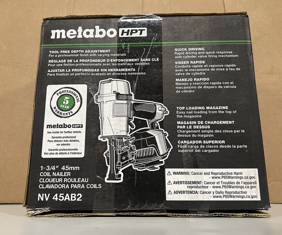 Metabo NV45AB2M HPT 1-3/4 Inch Wire Coil Roofing Nailer- UNTESTED-See ...