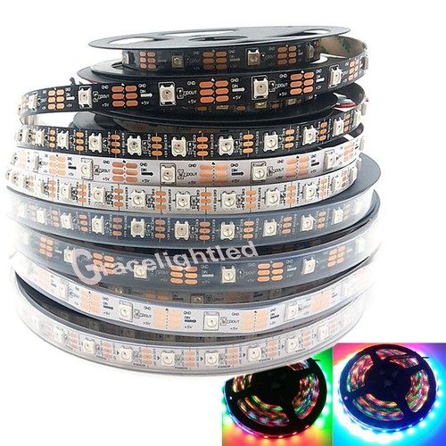 DC 5V 5m WS2812B RGB led strip 30/60leds/m individually addressable ...