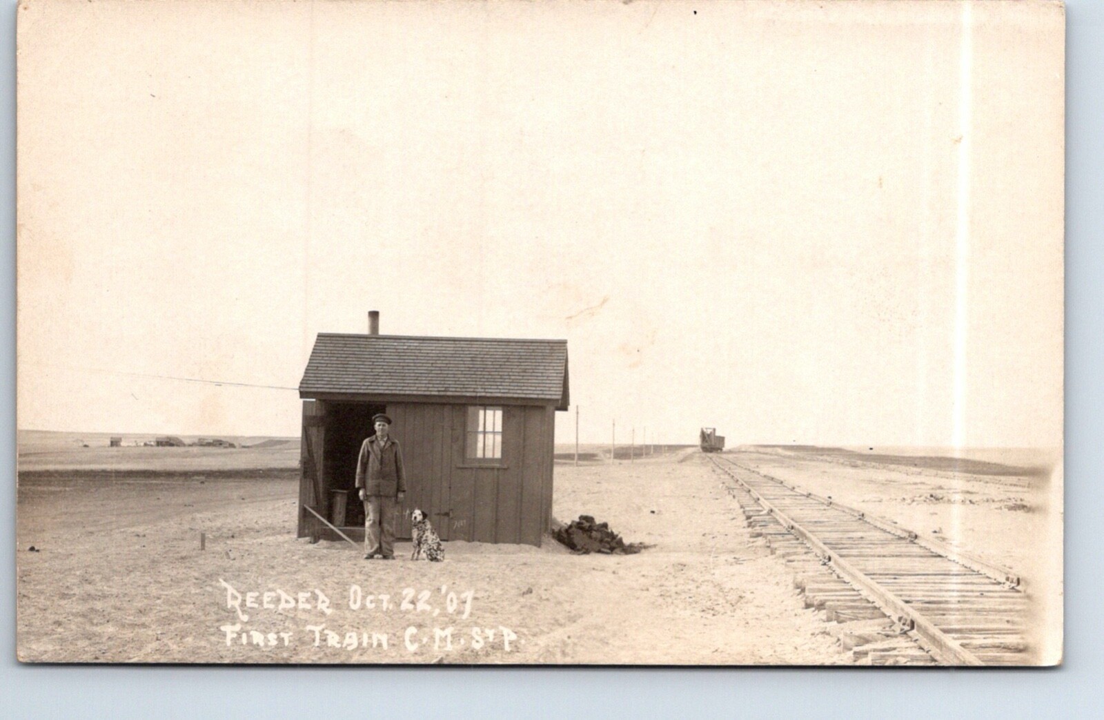 Real Photo Postcard North Dakota Reeder CM&StP Railroad Depot First ...