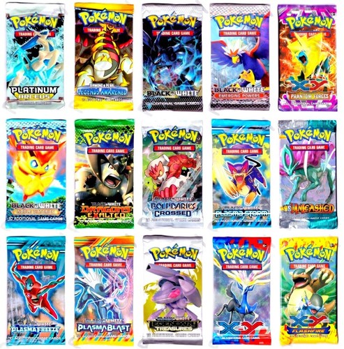 Pokémon 15 Card NEW DP BW XY SERIES SUN & MOON VINTAGE BOOSTERS OUT OF ...